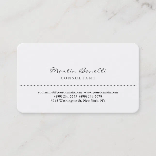 Stylish Rounded Corner Consultant Business Card | Zazzle
