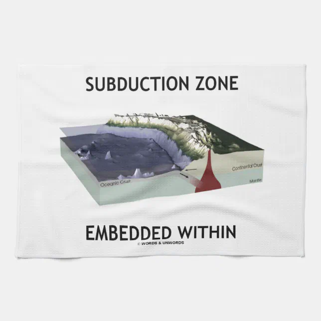 Subduction Zone Embedded Within (Geology Humour) Tea Towel | Zazzle