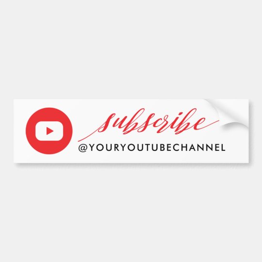 Subscribe Modern YouTube Social Media Bumper Sticker | Zazzle.co.uk