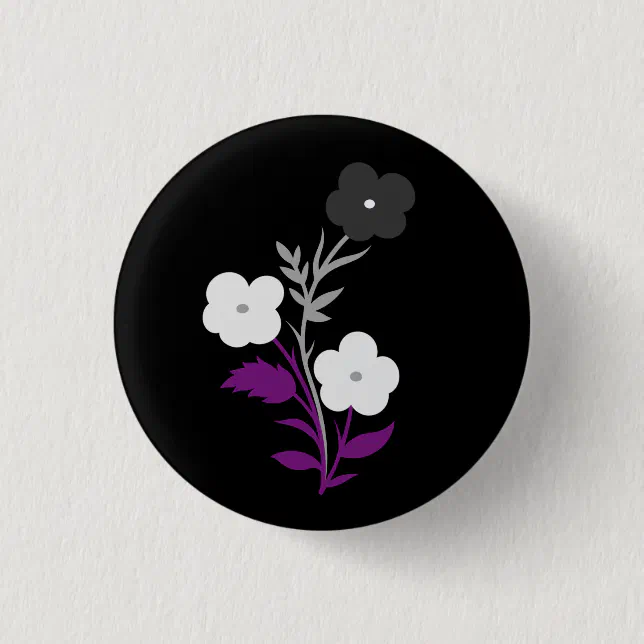 Subtle Asexual Flag Flowers 3 Cm Round Badge | Zazzle