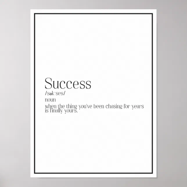 Success Definition Word Art Poster | Zazzle
