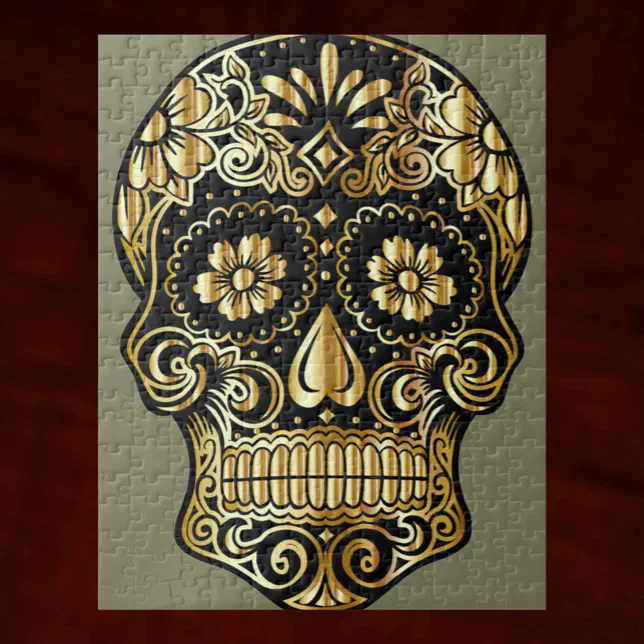 Sugar Skull Mexican Day of the Dead Cultural Art Jigsaw Puzzle | Zazzle
