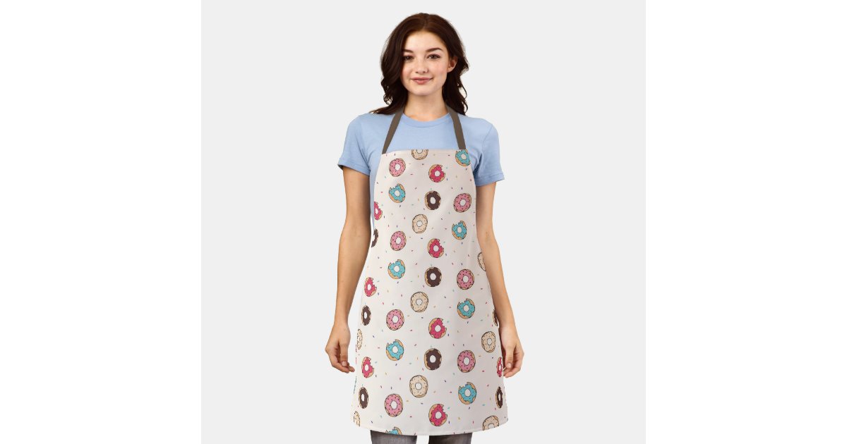 Sugar Sweet Doughnut Pattern Apron | Zazzle