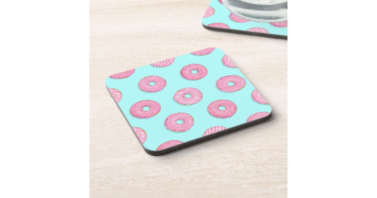 Sugar Sweet Pink Glazed Doughnuts Coaster | Zazzle
