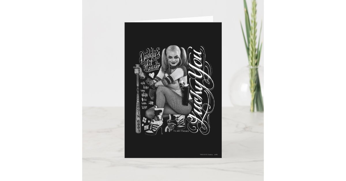 Suicide Squad | Harley Quinn Typography Photo Card | Zazzle