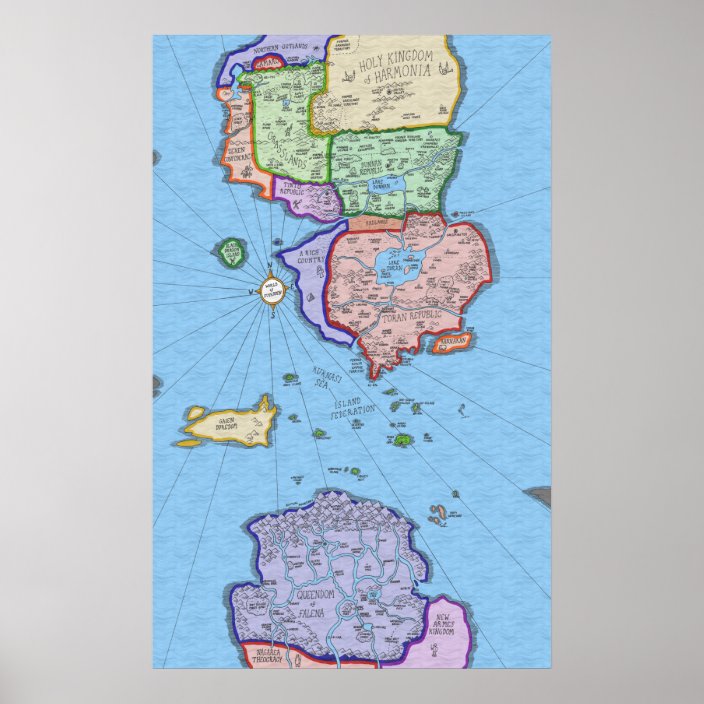 Suikoden World Map Updated Poster | Zazzle.co.uk
