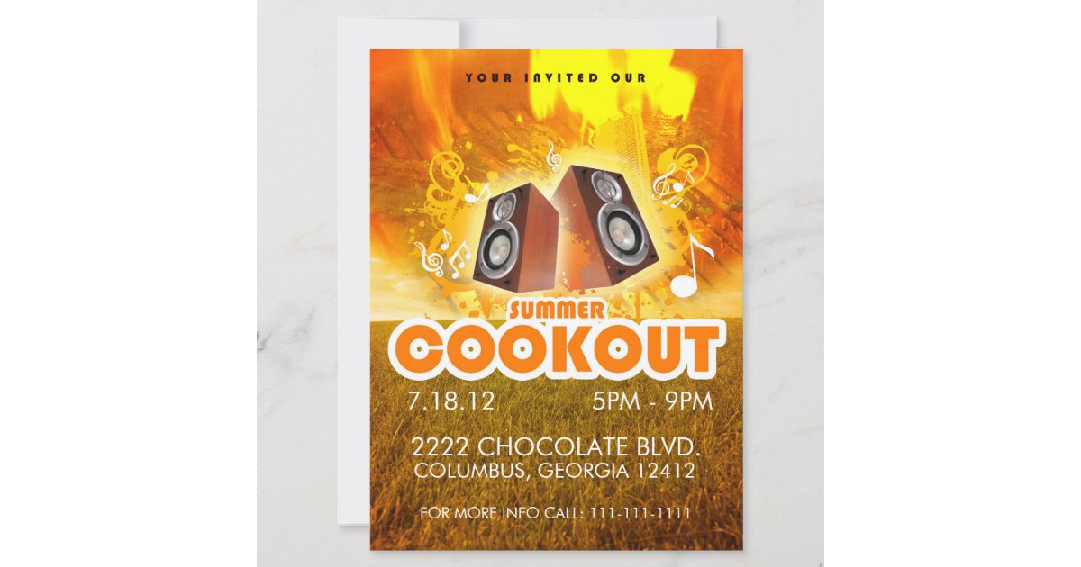 SUMMER COOKOUT FLYER INVITATION | Zazzle