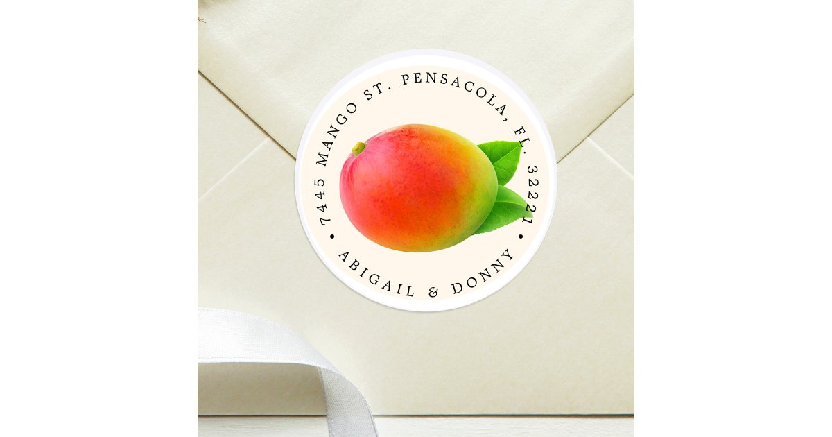 Summer Mango | Address Envelope Seal | Zazzle