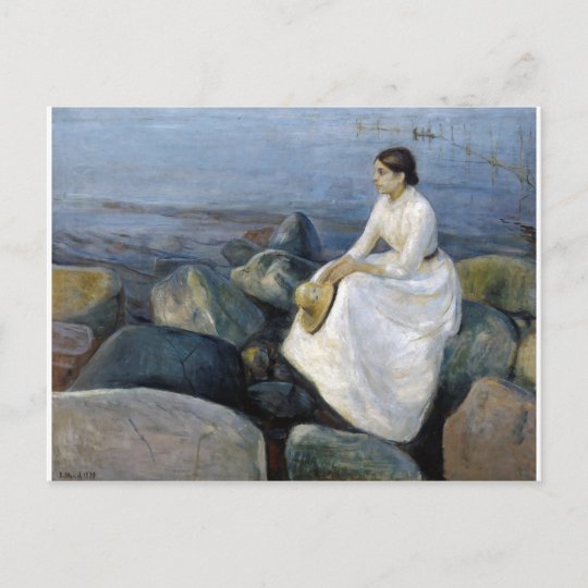 Summer Night. Inger on the Beach by Edvard Munch Postcard | Zazzle.co.uk