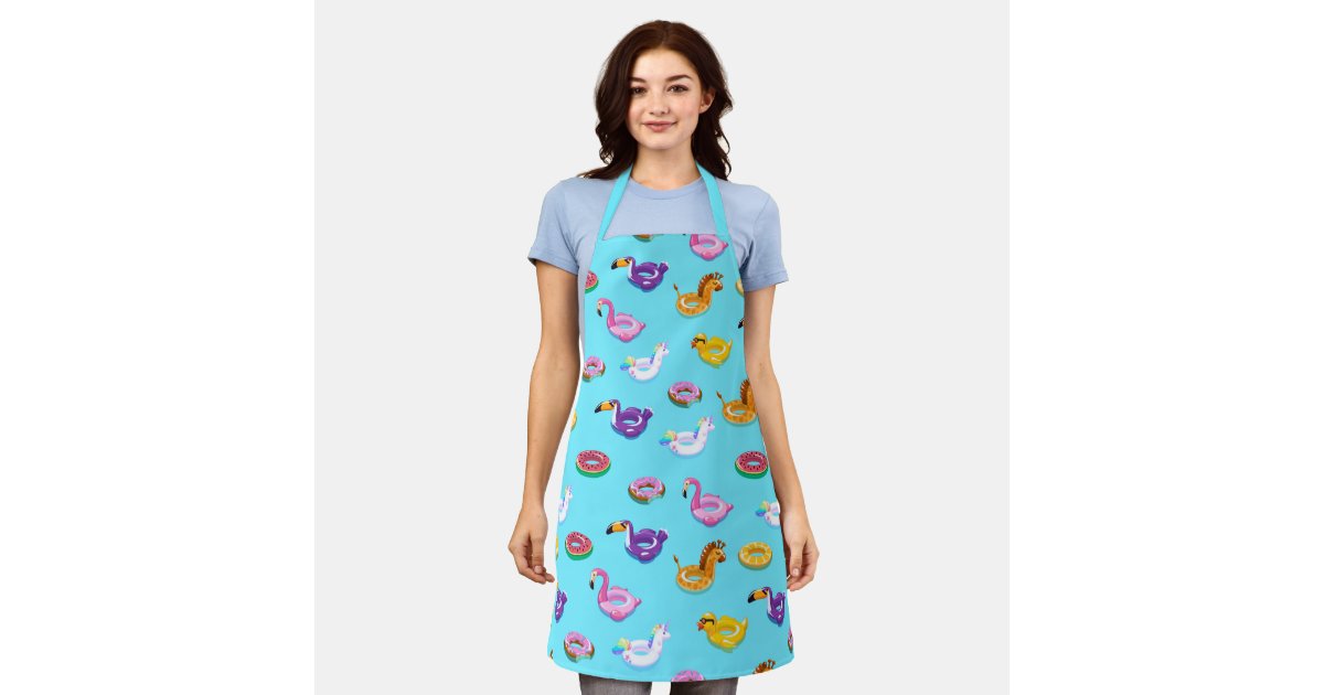 Summer Pool Float Pattern Apron | Zazzle