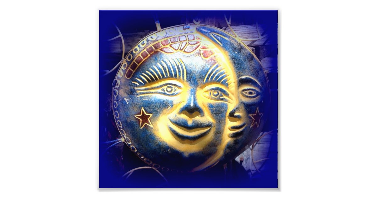 sun face/ moon face photo print | Zazzle
