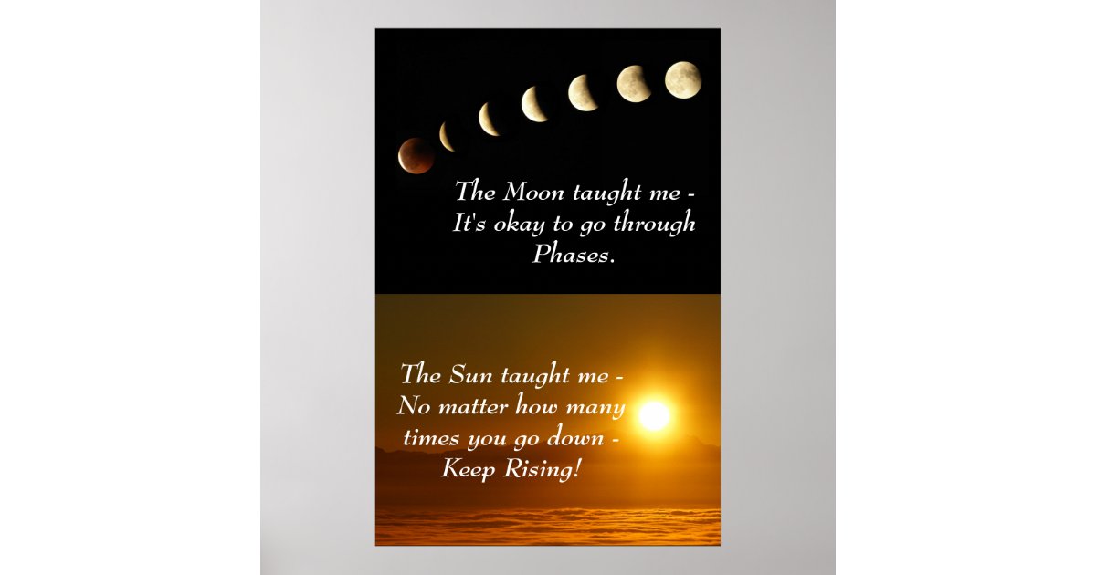Sun Moon Spiritual Inspirational Motivation Quote Poster | Zazzle