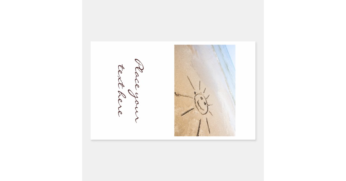 Sun On The Beach Rectangular Sticker | Zazzle