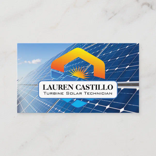 Sun Solar Logo | Energy Panels Business Card | Zazzle