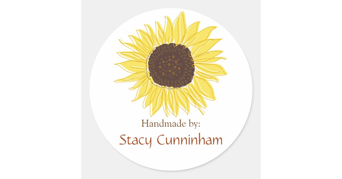Sunflower Labels for Handmade items | Zazzle