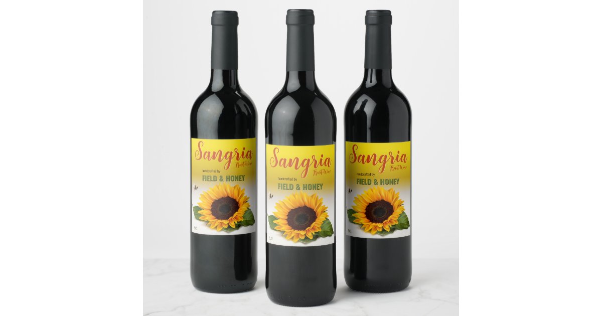 Sunflower Sangria Fruit Wine Label | Zazzle