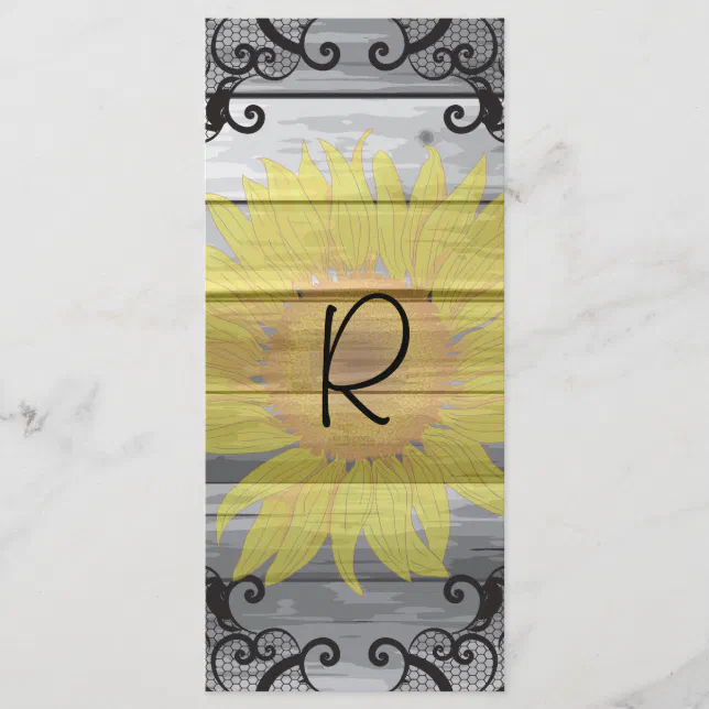 Sunflowers Barn Wood Collection Program Rack Card | Zazzle