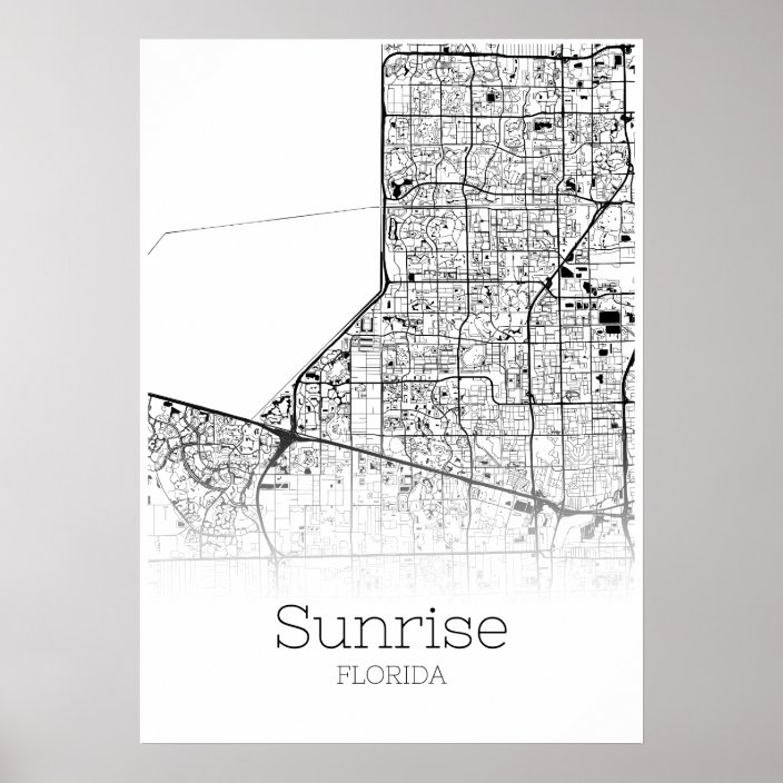 Sunrise Map - Florida - City Map Poster | Zazzle.co.uk