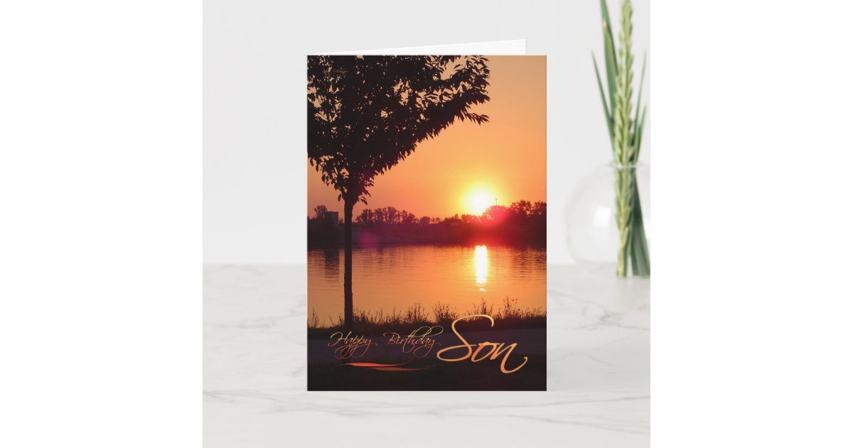 Sunset Birthday for Son Card | Zazzle