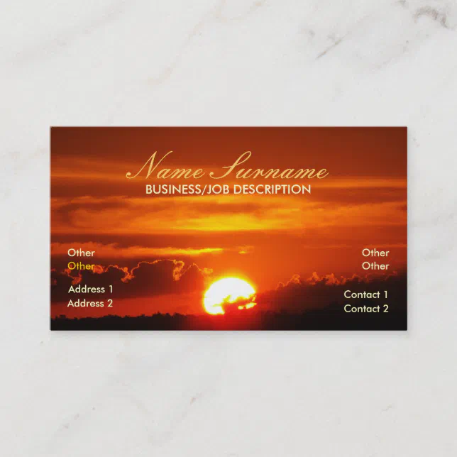 Sunset Circle Business Card | Zazzle