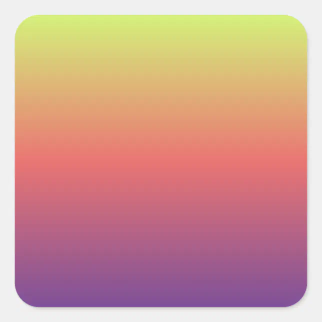 sunset gradient colours blur background square sticker | Zazzle