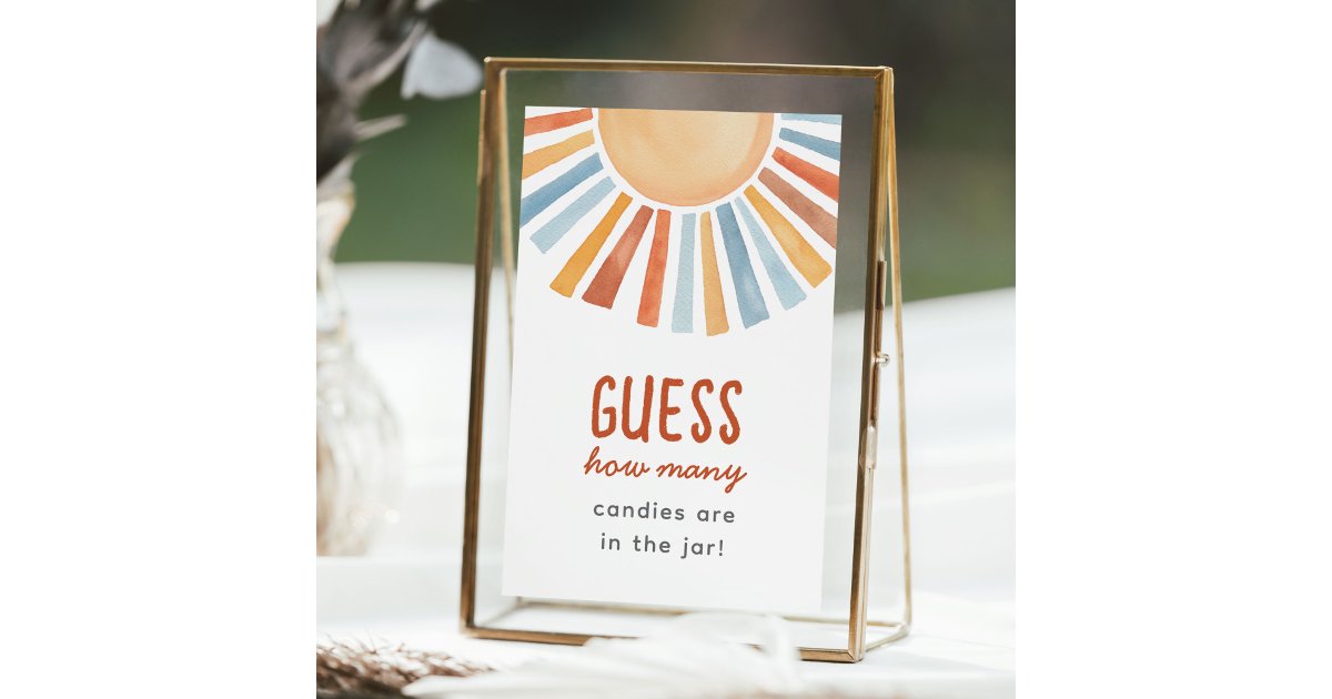 Sunshine Baby Shower Guessing Game Sign | Zazzle