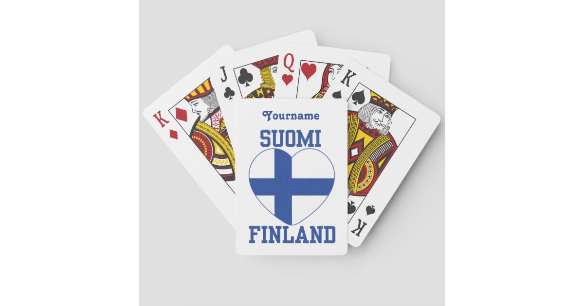 SUOMI FINLAND custom playing cards | Zazzle