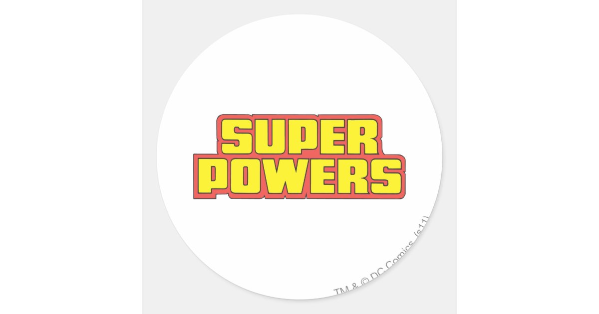 Super Powers™ Logo Yellow Classic Round Sticker | Zazzle