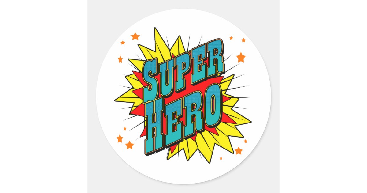 SuperHero Classic Round Sticker | Zazzle