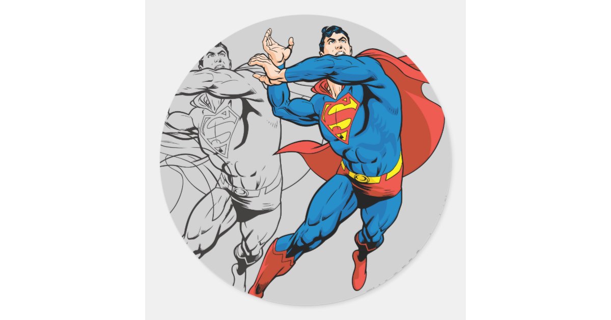 Superman Comic Panels Classic Round Sticker | Zazzle