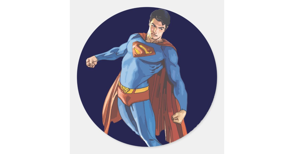 Superman Looking Down Classic Round Sticker | Zazzle