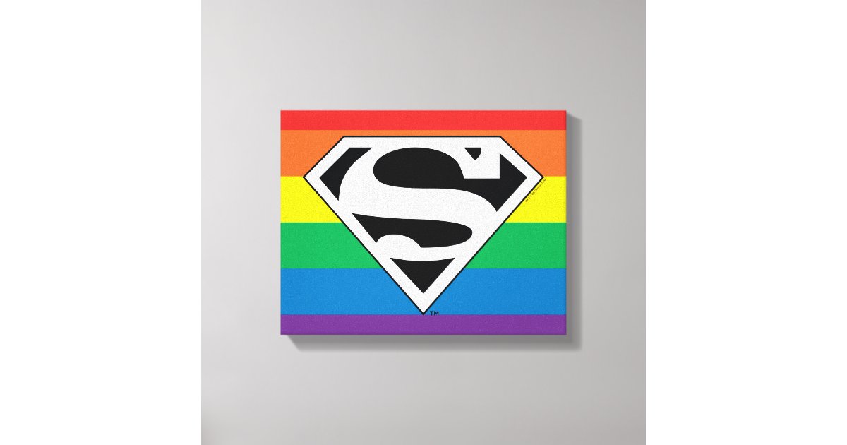 Superman Rainbow Logo Canvas Print | Zazzle