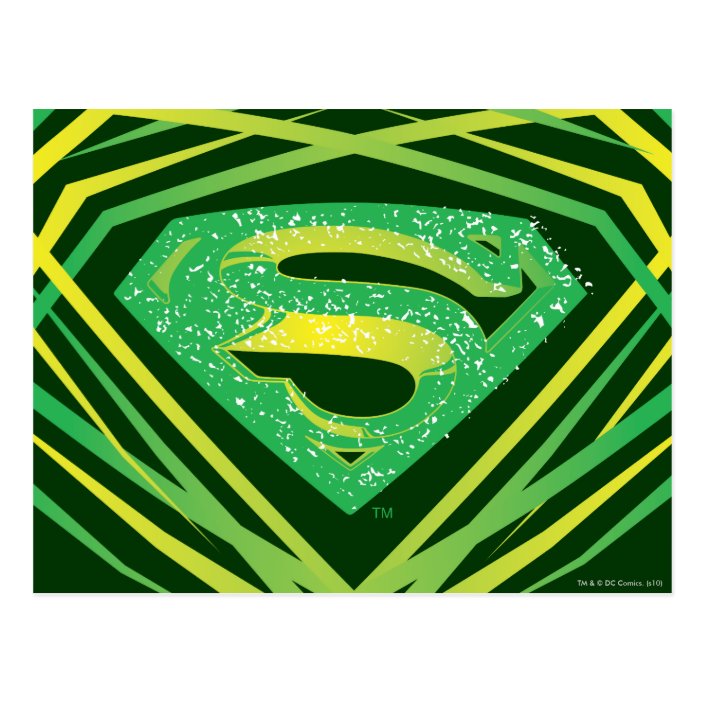 Superman Stylised | Green Decorative Logo Postcard | Zazzle.co.uk