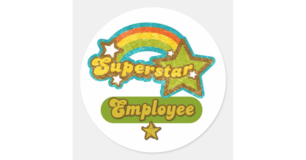 Superstar Employee Classic Round Sticker | Zazzle