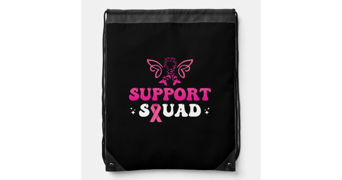 support squad breast cancer awareness drawstring bag | Zazzle