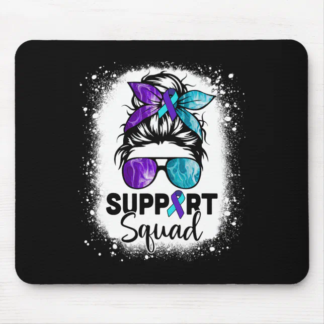 Support Squad Messy Bun Suicide Prevention Awarene Mouse Mat | Zazzle
