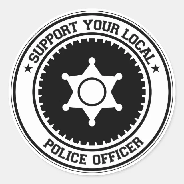 Support Your Local Police Officer Classic Round Sticker | Zazzle