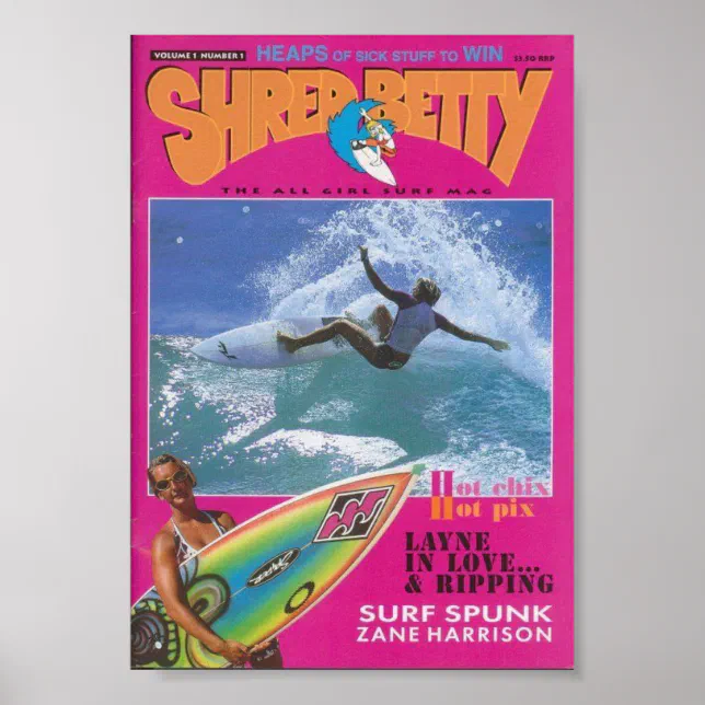 surf pink poster | Zazzle