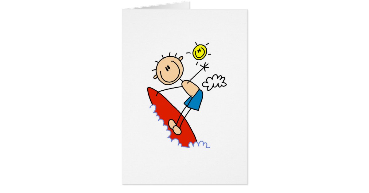 Surfing Boy Stick Figure | Zazzle