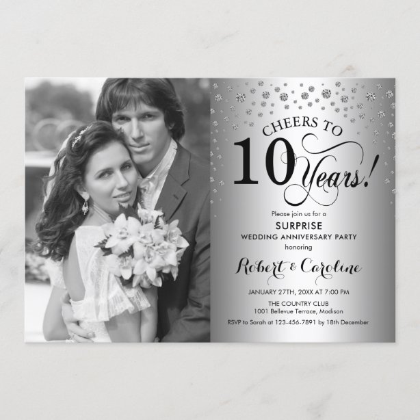 10 Year Anniversary Invitations | Zazzle UK