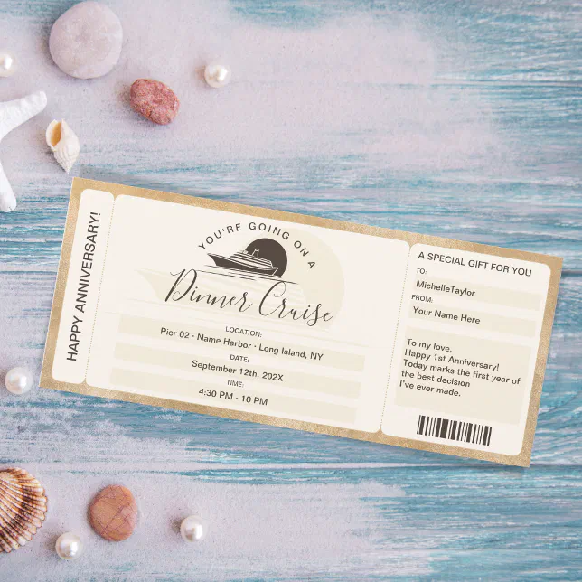 Surprise Coupon Boarding Pass Ticket Cruise Dinner Invitation | Zazzle