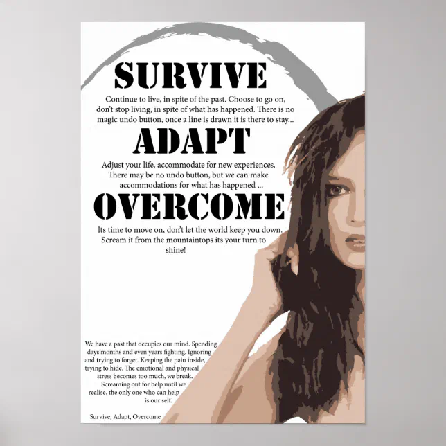 Survive Adapt Overcome Poster | Zazzle
