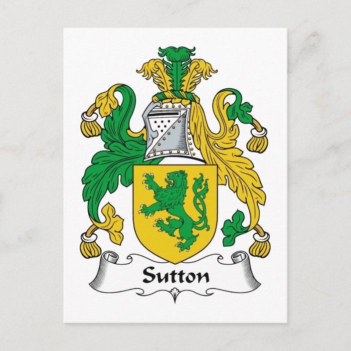Sutton Family Crest Postcard | Zazzle.co.uk