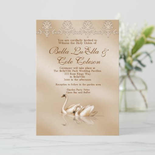 Swan Wedding Invitation Invitation | Zazzle