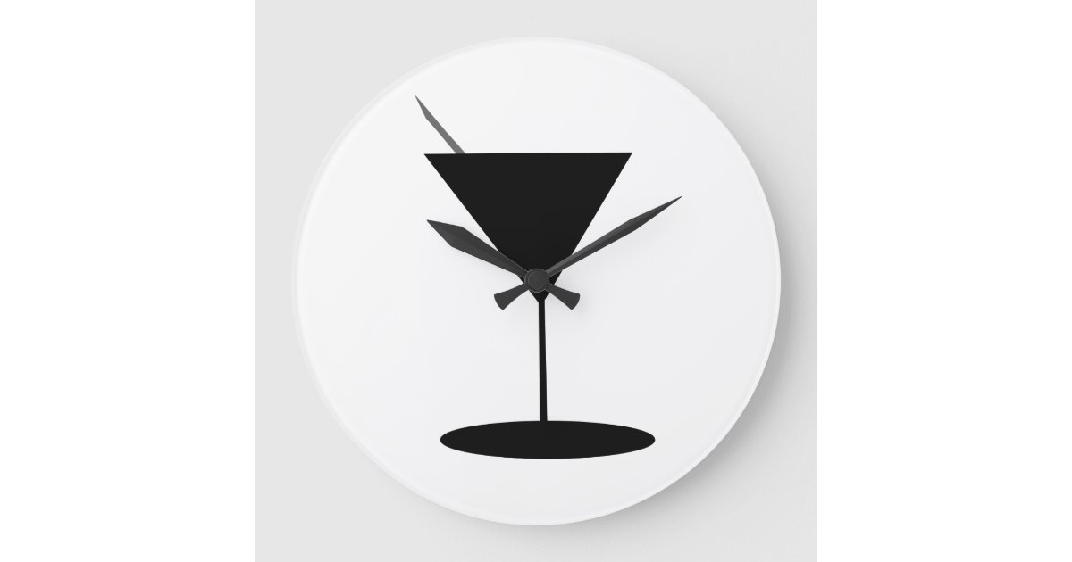 Swanky Martini Glass Large Clock | Zazzle