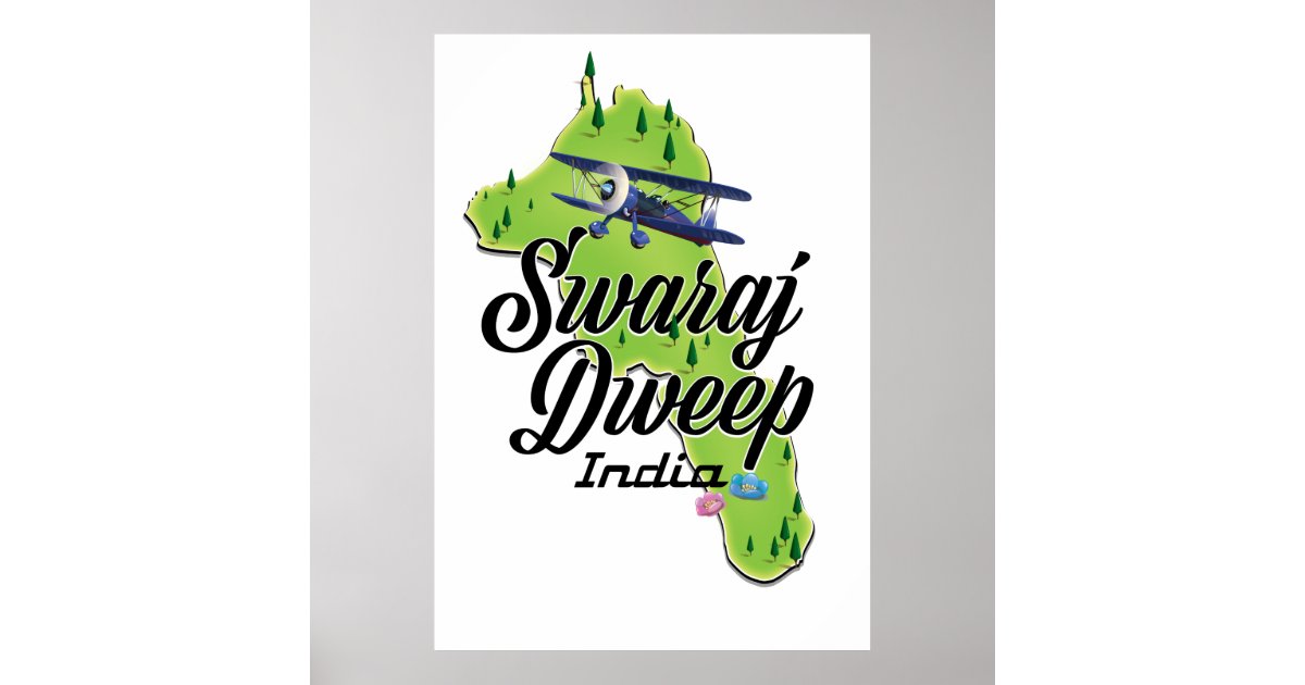 Swaraj Dweep India map Poster | Zazzle