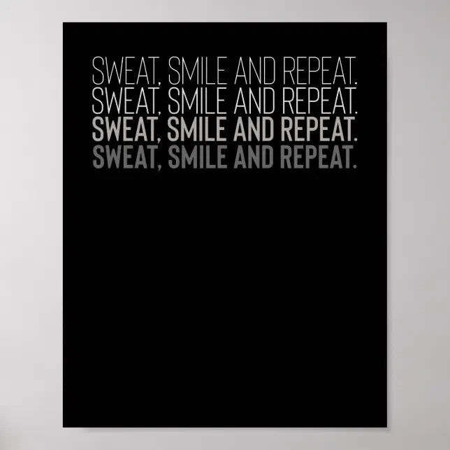 Sweat Smile Repeat Fitness Workout Motivation Poster | Zazzle