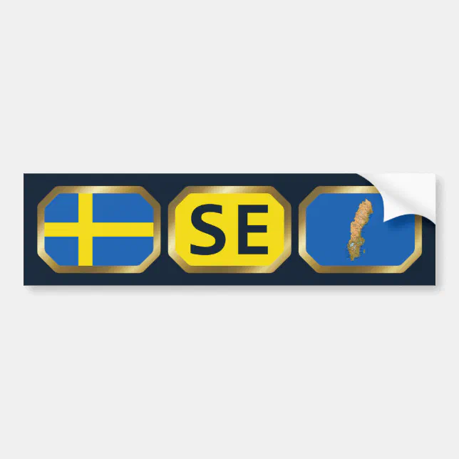 Sweden Flag Map Code Bumper Sticker | Zazzle