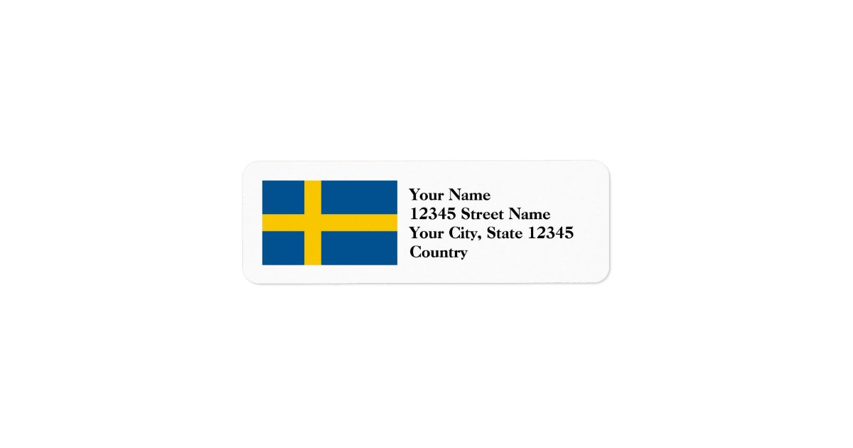 Swedish flag of Sweden Return Address Labels | Zazzle