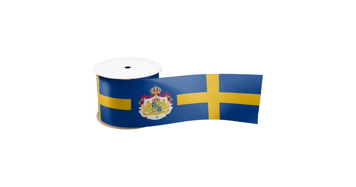 Swedish flag satin ribbon | Zazzle
